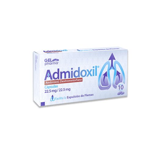 AMBROXOL/DEXTROMETORFANO, 10 cap, ADMIDOXIL | Farmasuper