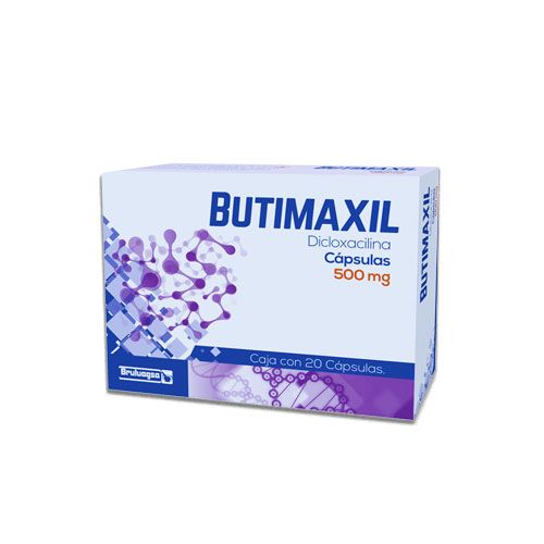 DICLOXACILINA SODICA MONOHIDRATADA 500 mg, 20 cap, BUTIMAXIL | Farmasuper