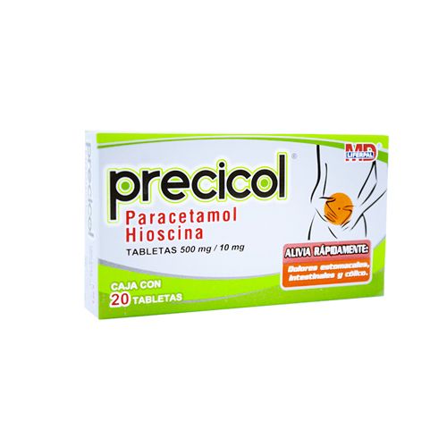 PARACETAMOL/BUTILHIOSCINA 500/10 mg, 20 tab, PRECICOL | Farmasuper